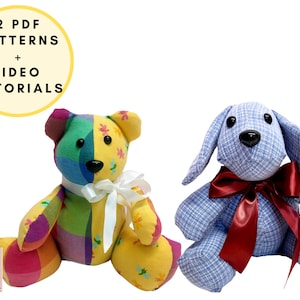 BUNDLE of 2 Patterns! Mini Memory Dog and Mini Memory Bear, INSTANT ...
