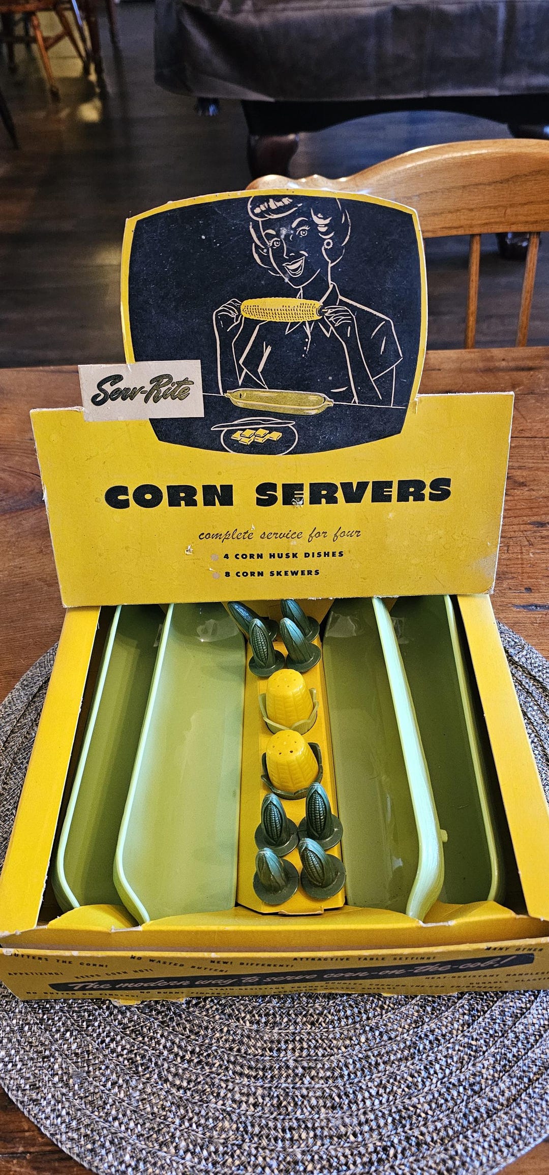 1950's Corn Servers Serv-rite Corn on the Cob Serving Set Orig Box ...