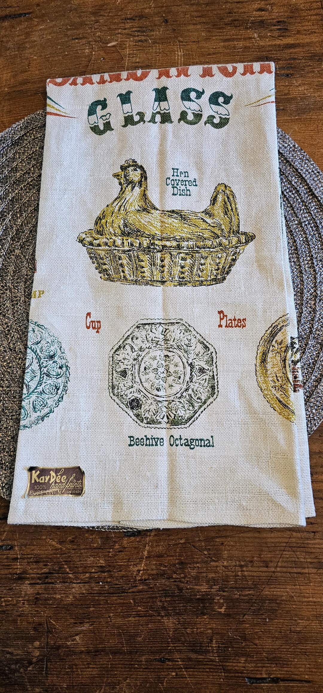 Vintage Kay Dee Handprints Linen Tea Towel or Dish Kitchen Towel - Etsy