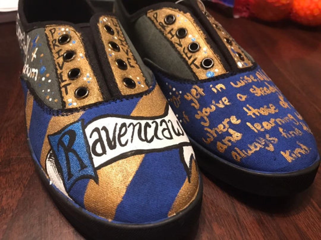 Custom Painted Wizard World Shoes Ravens Claws Wizard Shoes, Witchy ...