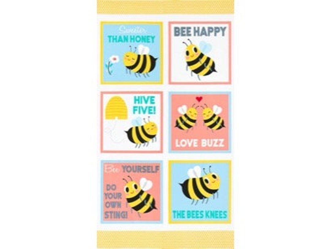 Robert Kaufman - Bees Knees - Bumble Bee Panel - AHE-19644-393 - Etsy