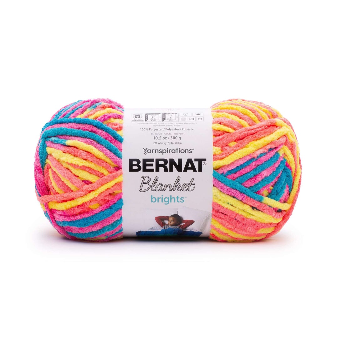 Bernat Blanket Brights Yarn NEON MIX 10.5oz/300g/220yd - Etsy