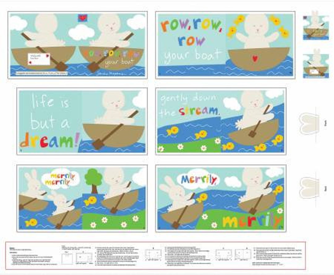 Row Row Row Your Boat Book Panel - Huggable & Loveable 8 - Etsy