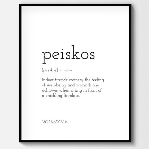 Koselig Definition Print Digital Download Cozy Cosy Word - Etsy UK