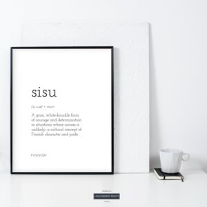 Sisu Definition Print - Digital Download - Finnish Scandinavian Nordic ...