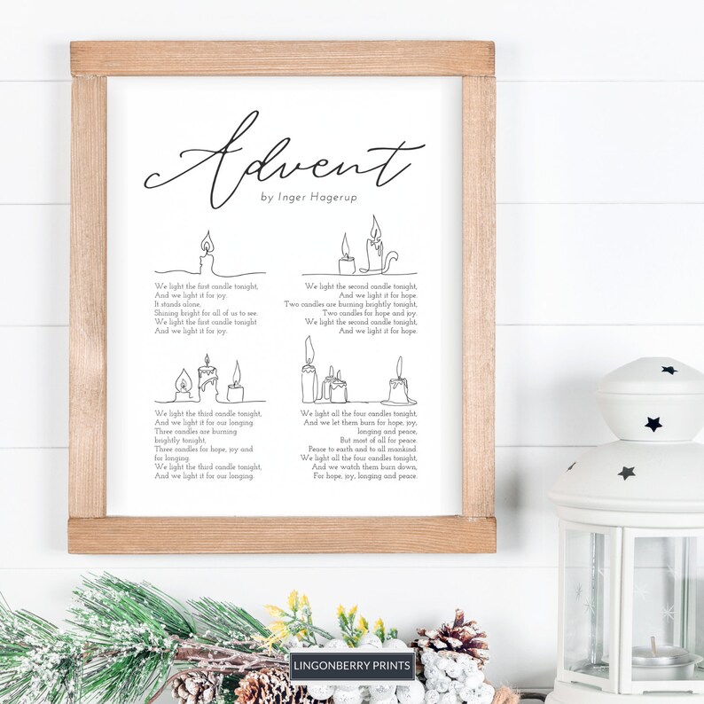 Advent Poem Print, Inger Hagerup, Norwegian Gift, Scandinavian Home ...