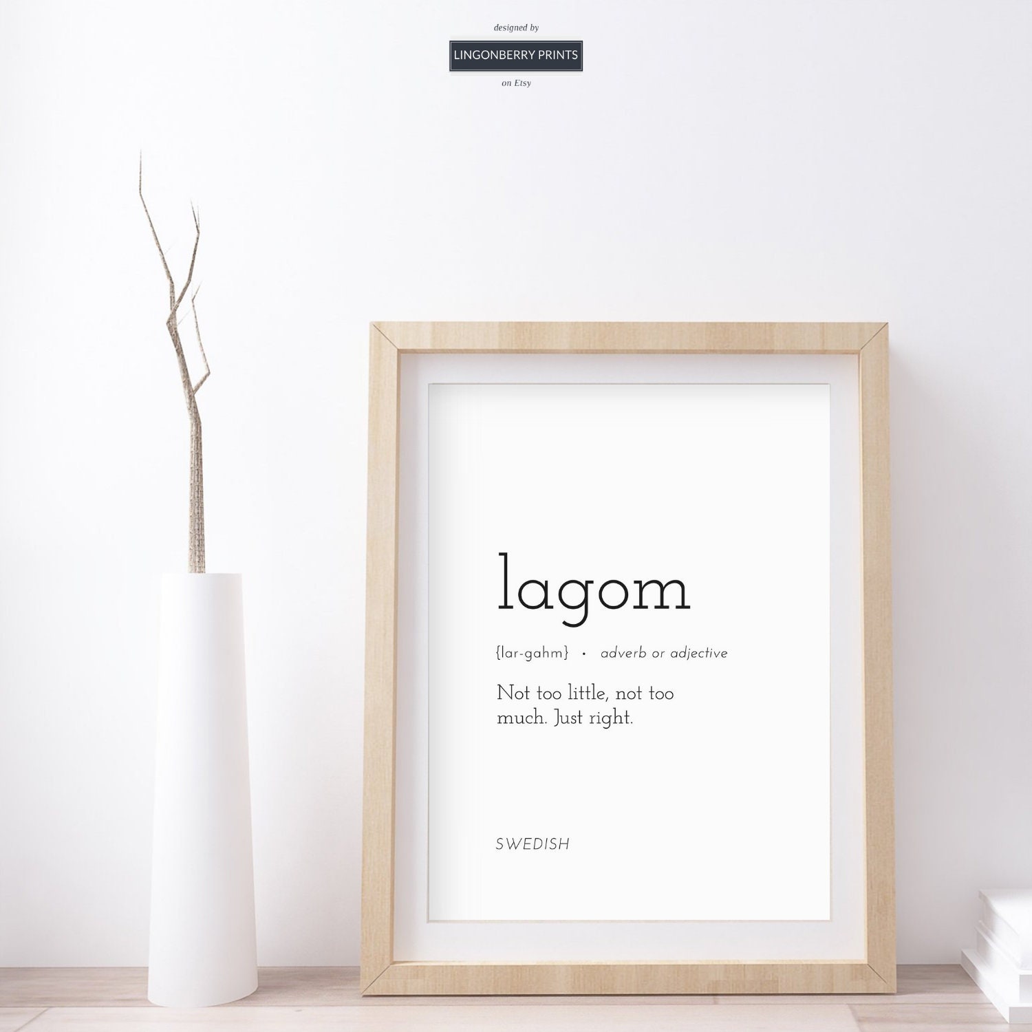 Lagom Definition Print Digital Download Swedish - Etsy