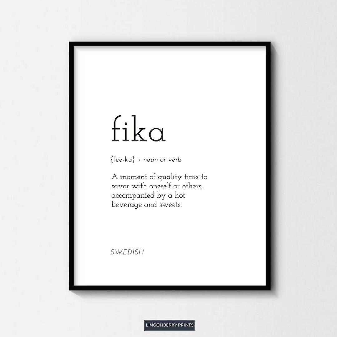 Fika Definition Print, Swedish Scandinavian Nordic, Coffee Bar Kitchen ...