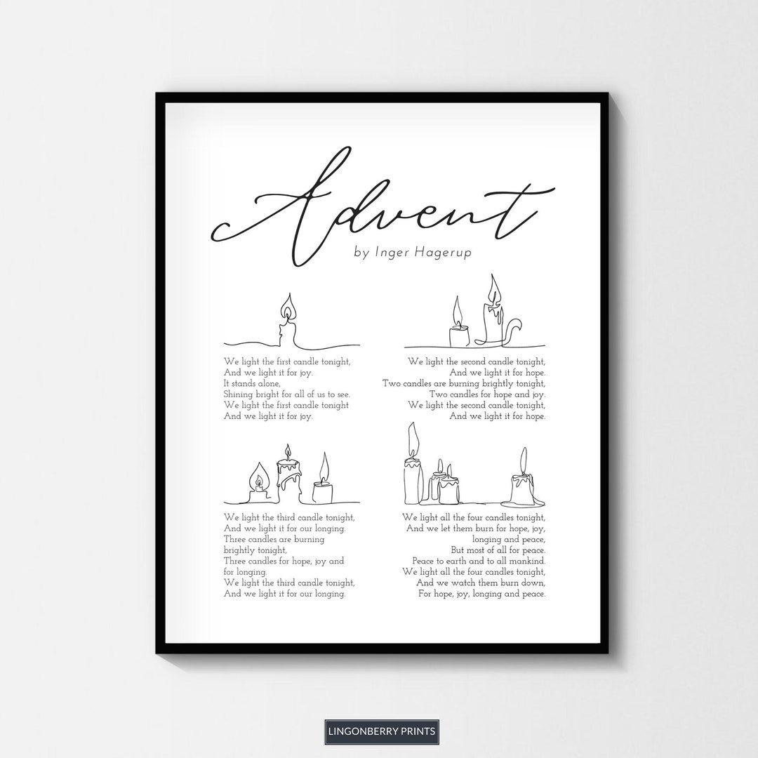 Advent Poem Print, Inger Hagerup, Norwegian Gift, Scandinavian Home ...