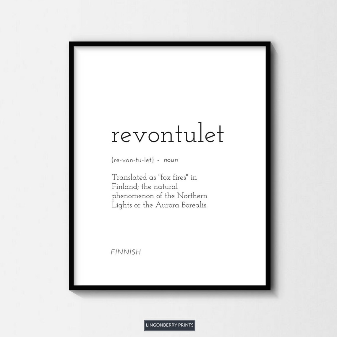 Revontulet Definition Print Digital Download Finnish | Etsy