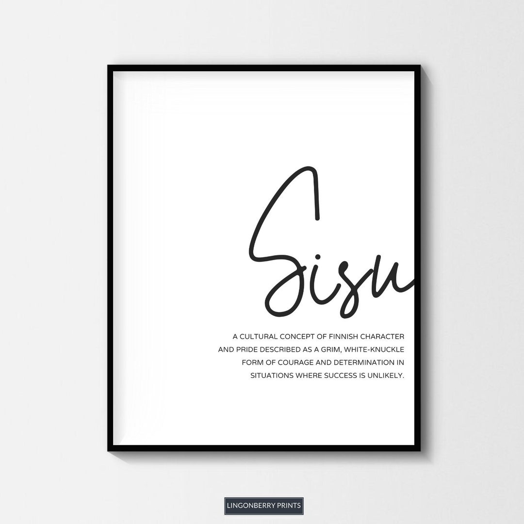 Sisu Graphic Definition Print, Grit Strength Character, Scandinavian ...