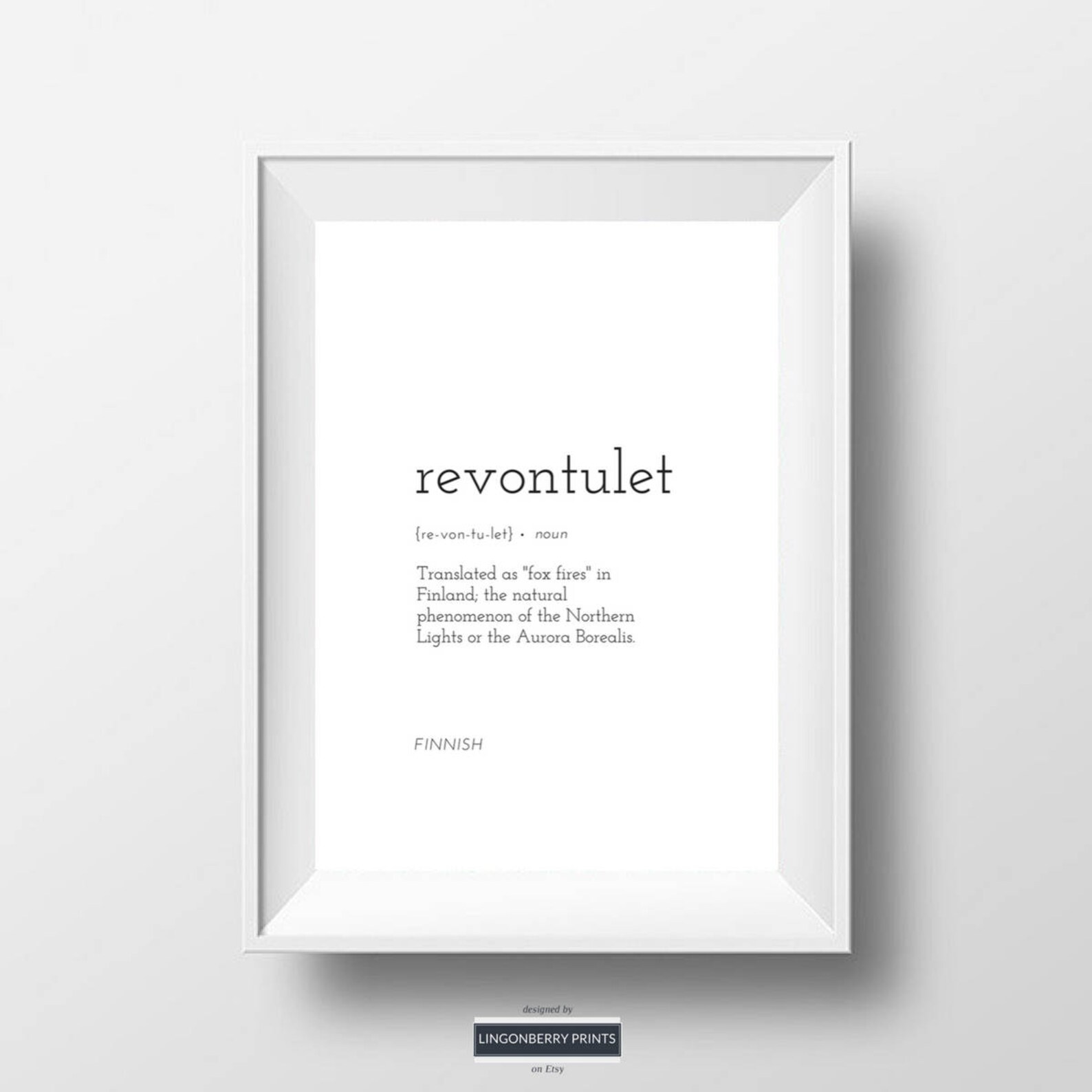 Revontulet Definition Print Digital Download Finnish - Etsy