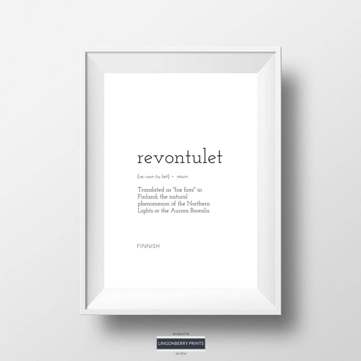 Revontulet Definition Print Digital Download Finnish | Etsy