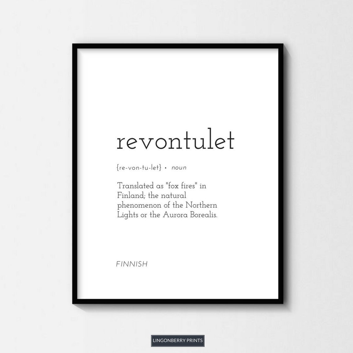 Revontulet Definition Print - Digital Download - Finnish Scandinavian ...