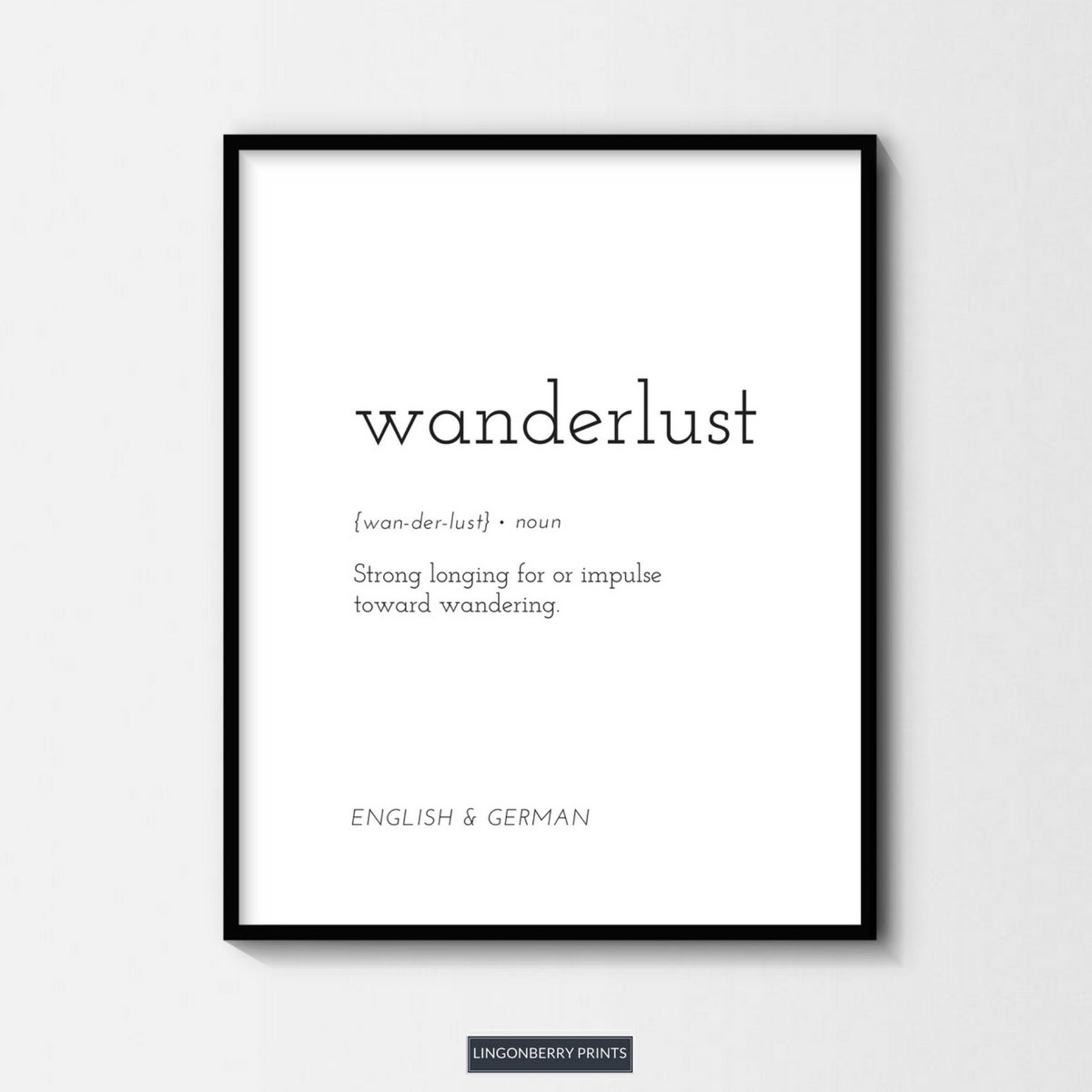 Wanderlust Definition Print Digital Download German | Etsy