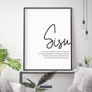 Sisu Graphic Definition Print, Grit Strength Character, Scandinavian ...