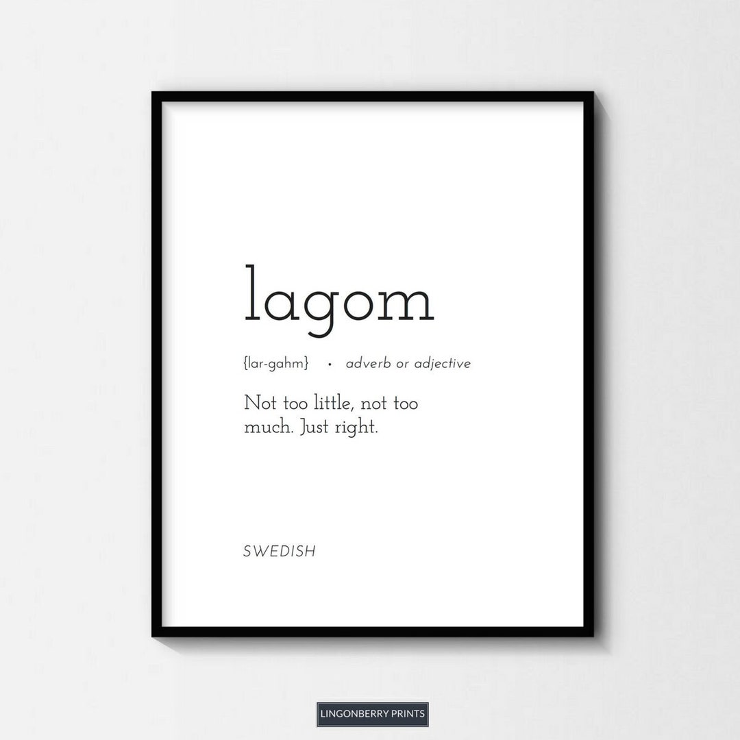 Lagom Definition Print - Digital Download - Swedish Scandinavian Nordic ...