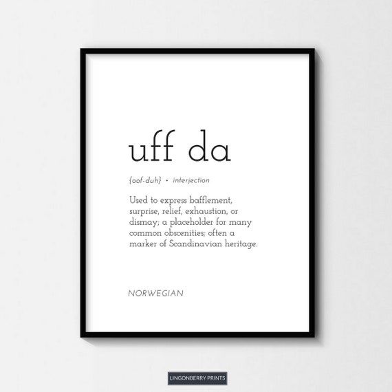 Uff Da Definition Print Norwegian American Scandinavian - Etsy
