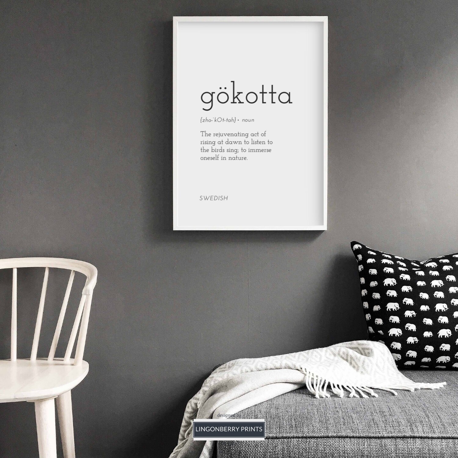 Swedish Morning Prints, Set of 2, Couples Bedroom Art, Gökotta Word ...