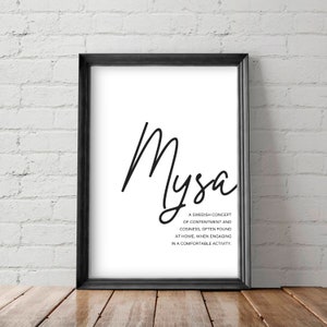 Mysa Definition Print (US + Brit Versions), Sweden Swedish Scandinavian ...