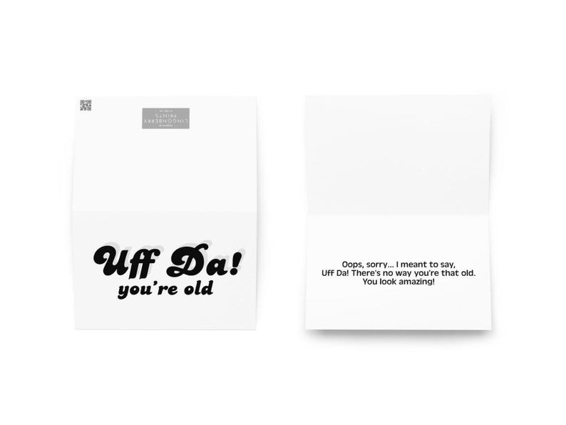 Uff Da Birthday Card, Midwest Greeting Card, Norwegian Birthday Gift ...