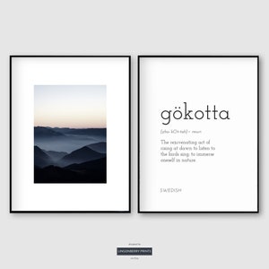 Swedish Morning Prints, Set of 2, Couples Bedroom Art, Gökotta Word ...