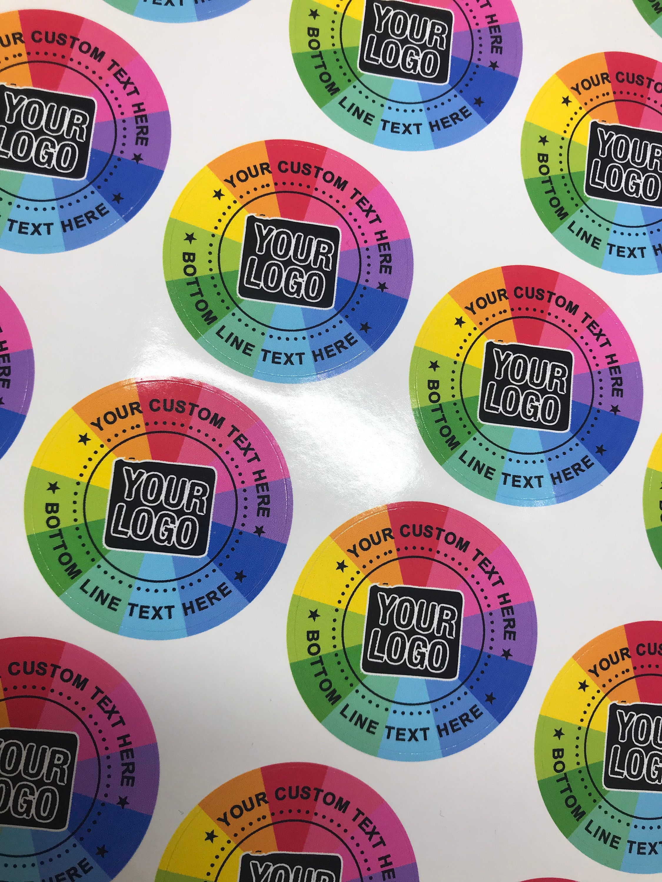 GLOSS Labels 60mm Round Custom Printed Personalised Stickers Seals ...