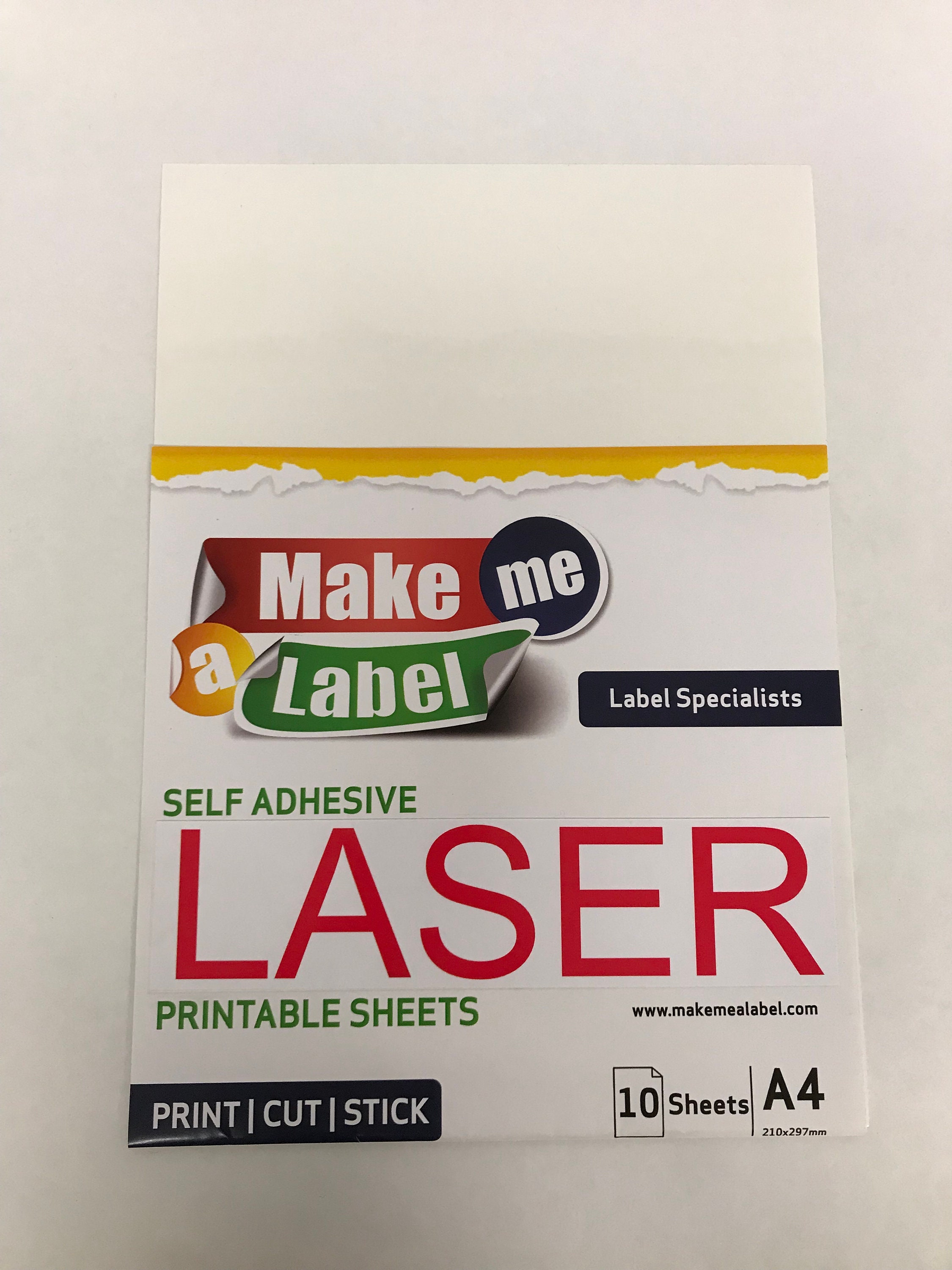 A4 Premium TRANSPARENT CLEAR Self Adhesive LASER Printable Vinyl Film ...