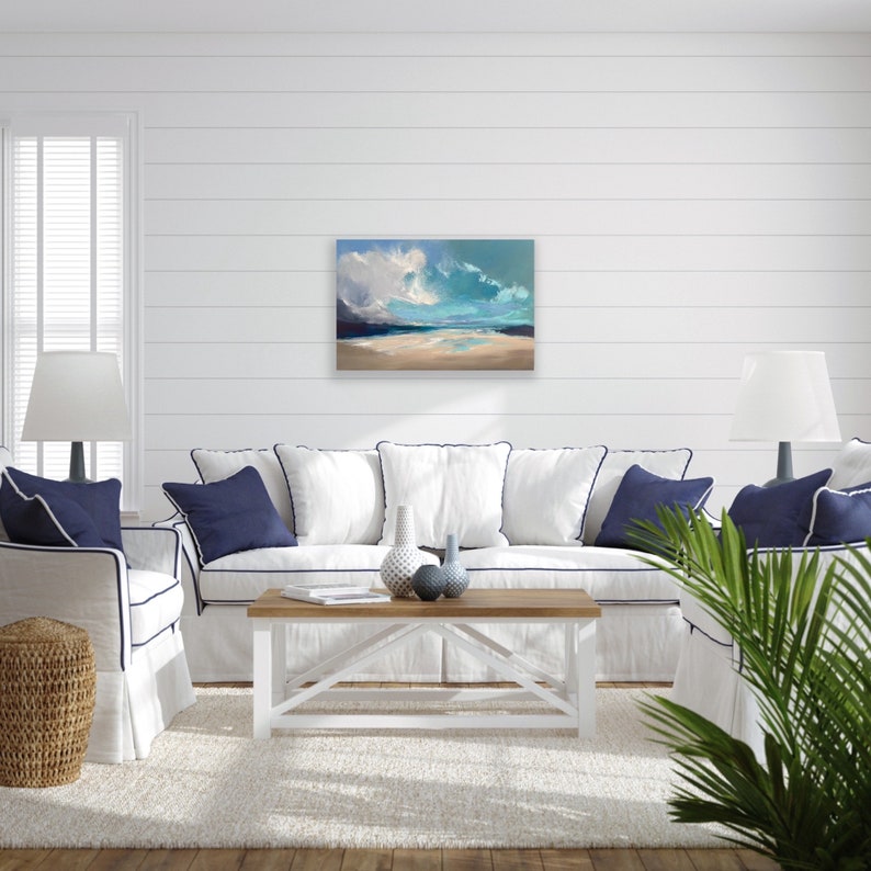 Low Tide, an Original Seascape Painting, Acrylic on Deep Edged Canvas ...