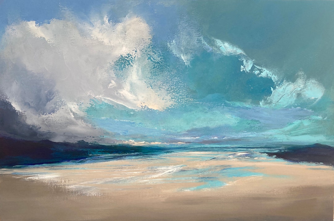 Low Tide, an Original Seascape Painting, Acrylic on Deep Edged Canvas ...