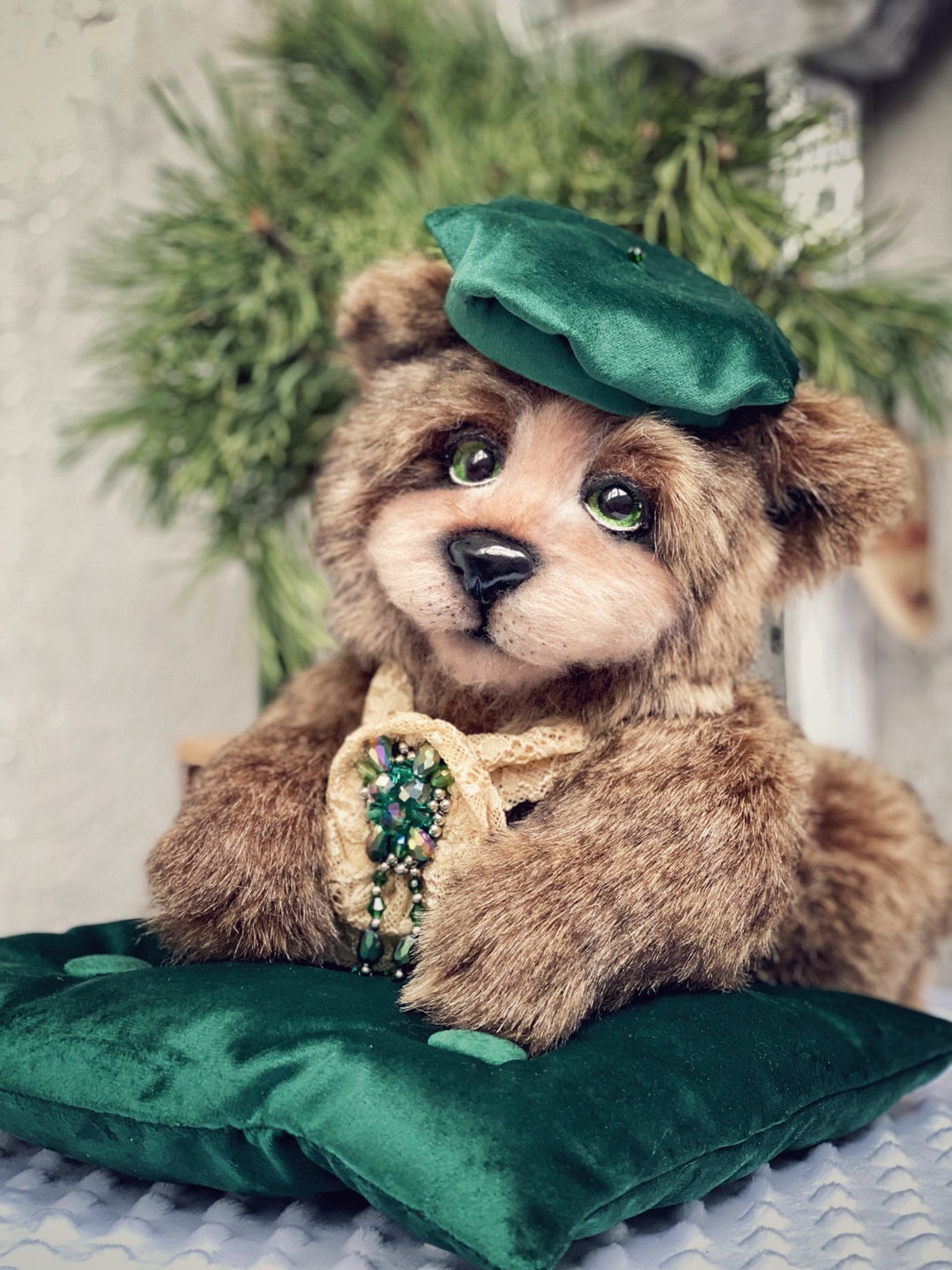 Bear Toy, Teddy Bear, Prince Bear Cub, Emerald Color, Handmade Toy ...