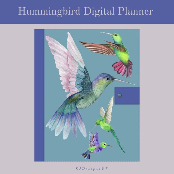 Sunday-start Hummingbird Digital Planner for Use With | Etsy