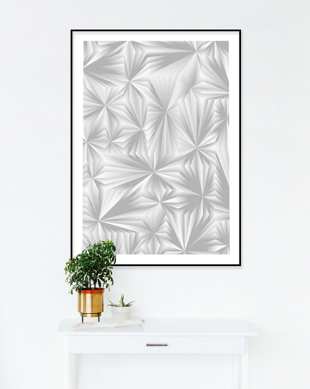 Silver Abstract A1 Screen Print Grey Mid Century Modern Art - Etsy.de