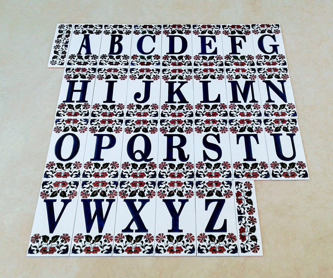 House Numbers / Letters Ceramic Art Tiles Handmade Hand | Etsy