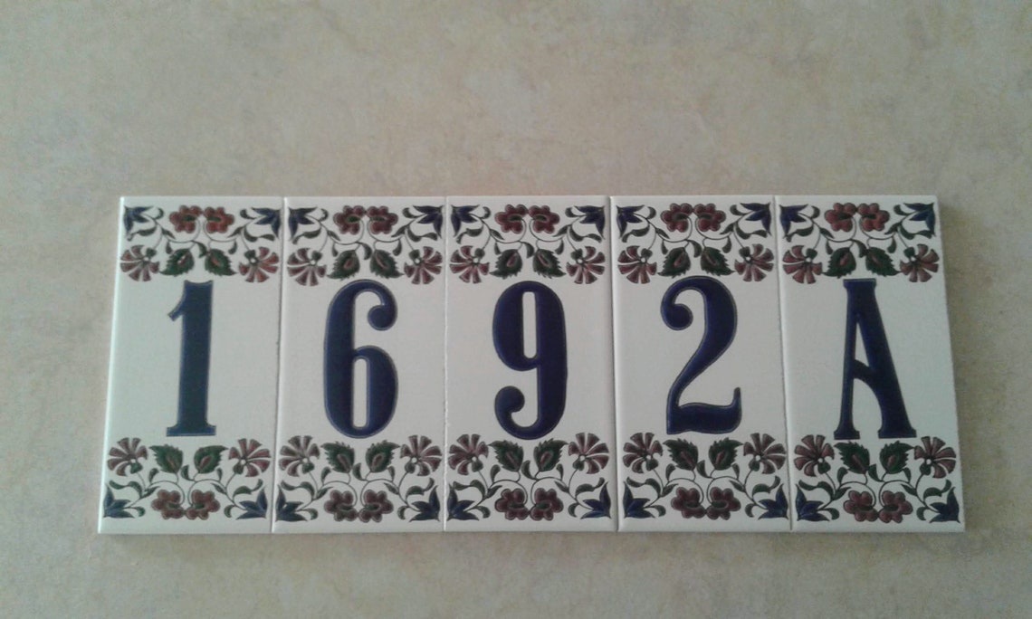 House Numbers / Letters Ceramic Art Tiles Handmade Hand | Etsy
