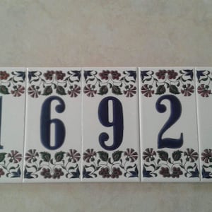 House Numbers / Letters Ceramic Art Tiles, Handmade, Hand Painted in ...