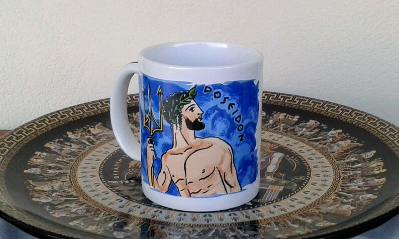 Ceramic Mug Poseidon Ancient Greek God Neptune Roman God - Etsy