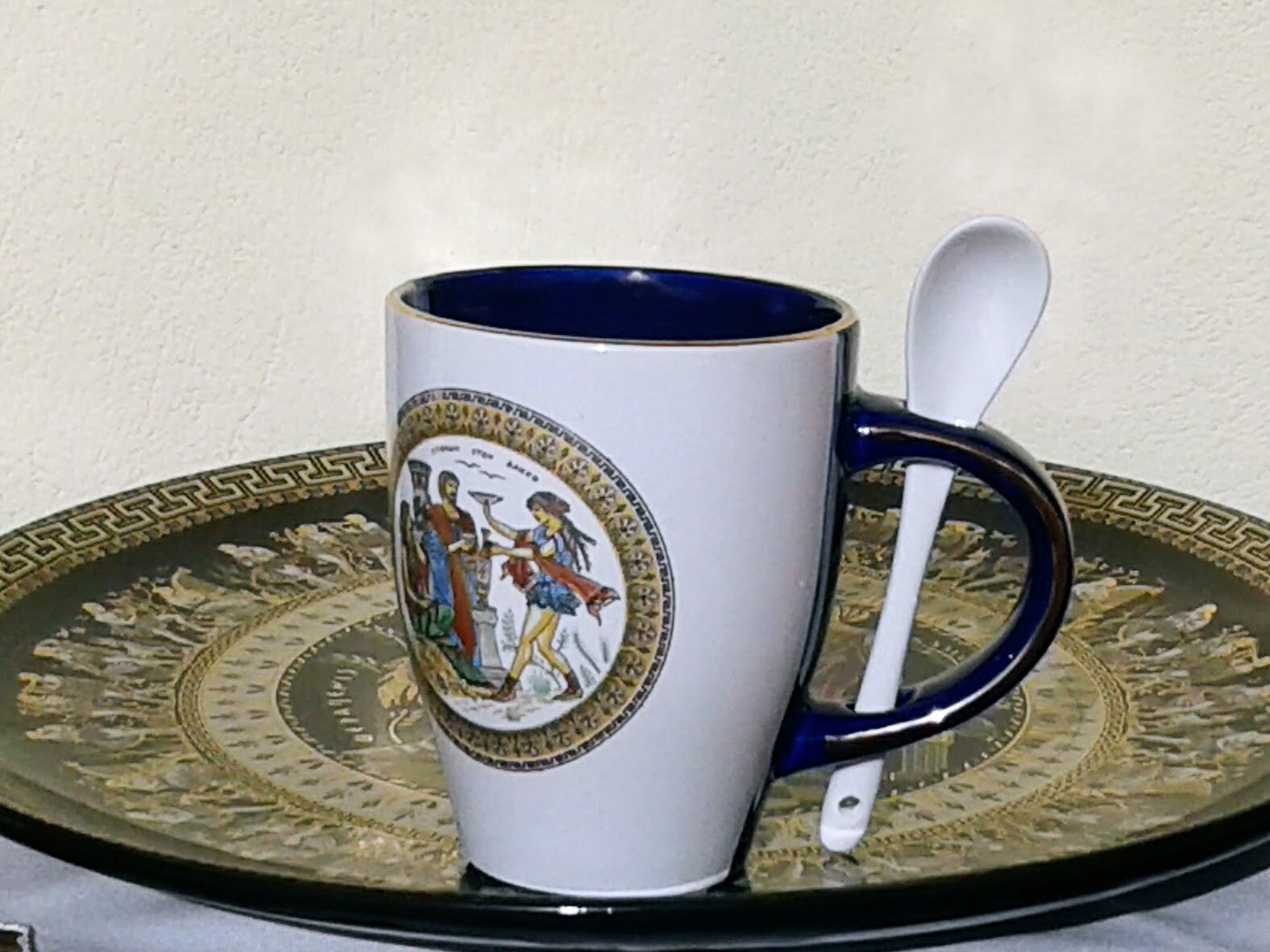 Ceramic Mug, Dionysus Ancient Greek God, 24 Kt Gold With Porcelain ...