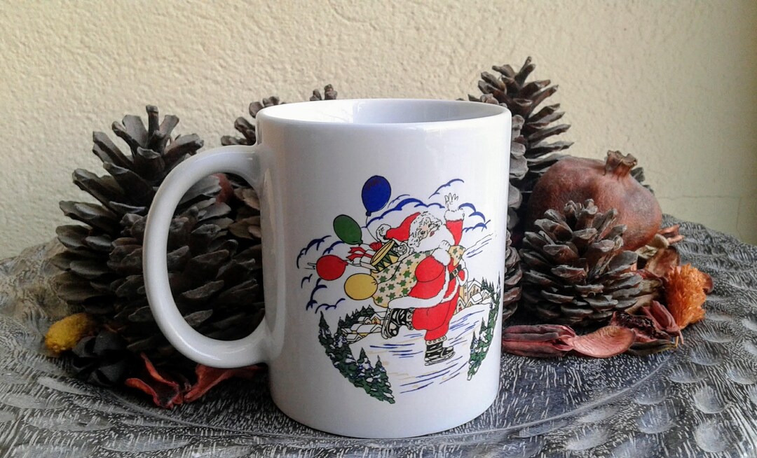 Christmas Ceramic Mug Santa Claus stoneware Tea Cups Coffee - Etsy