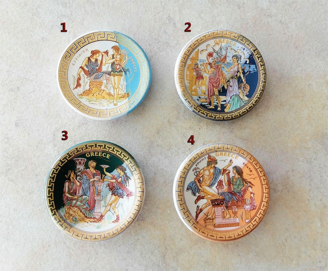 Ancient Greece Ceramic Magnets: Handmade Stoneware Fridge Decor - Etsy