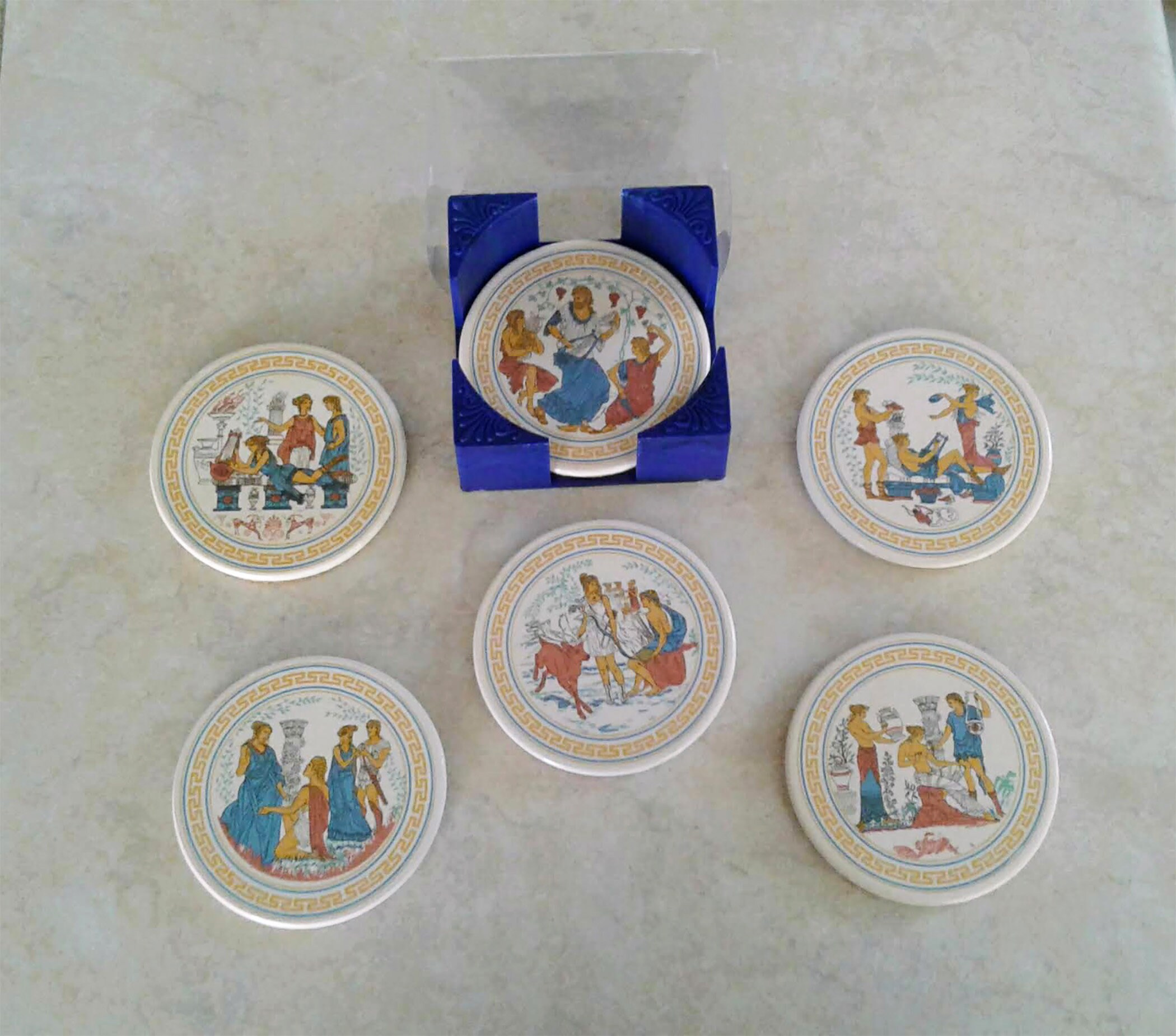 Ancient Greek Gods Ceramic Coasters - Set of 6 Stoneware Coasters With ...