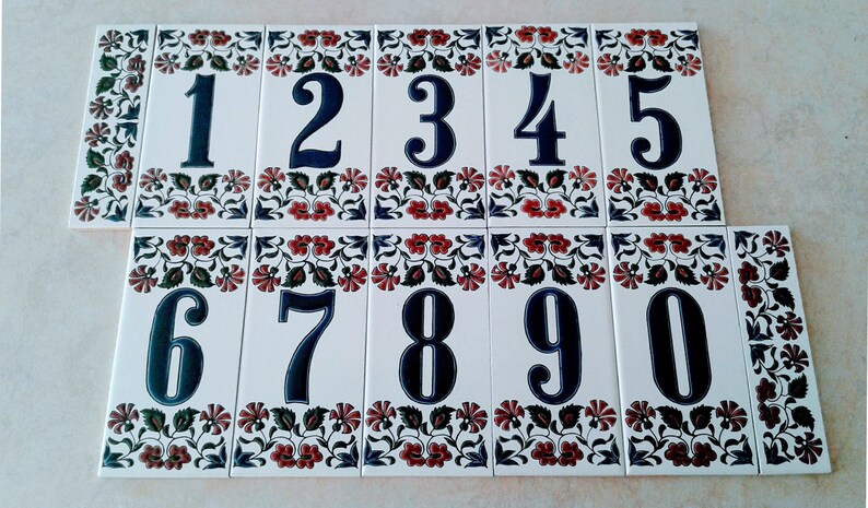 House Numbers / Letters Ceramic Art Tiles Handmade Hand - Etsy