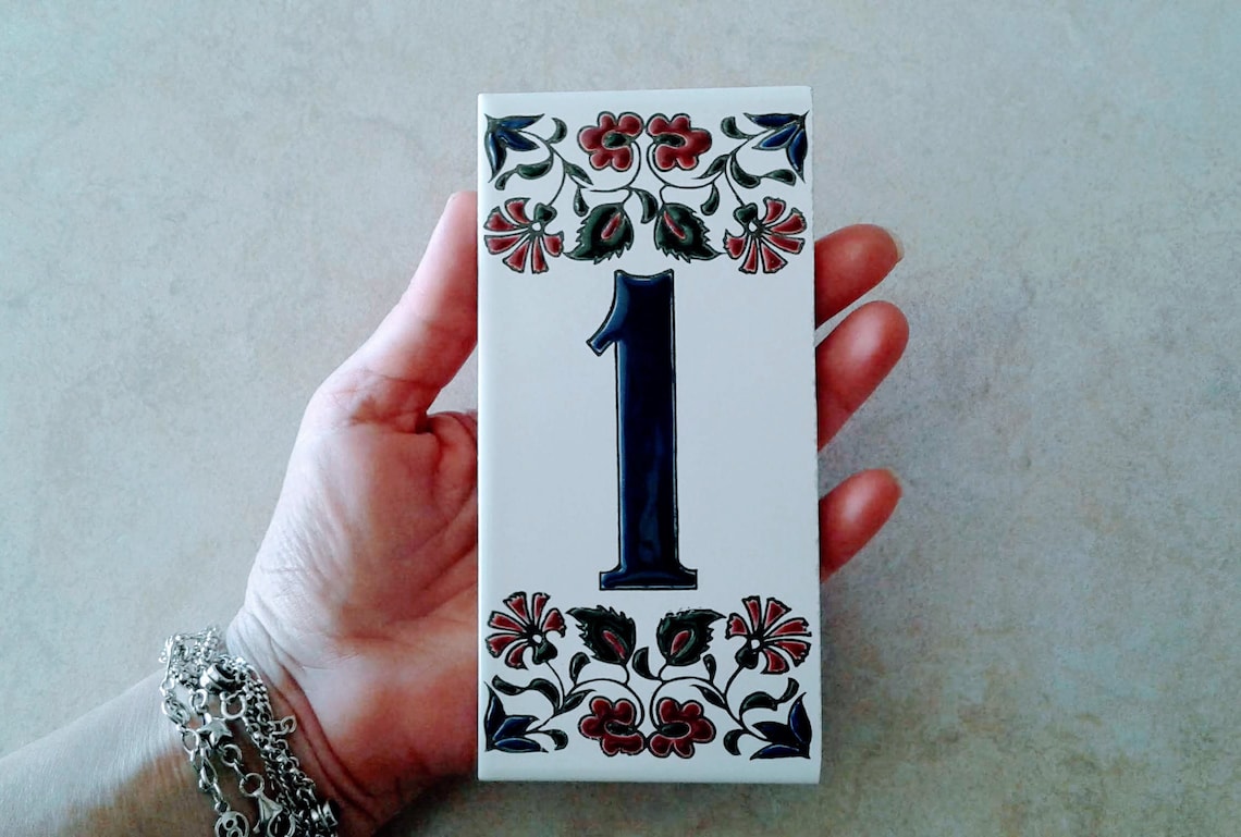 House Numbers / Letters Ceramic Art Tiles Handmade Hand | Etsy