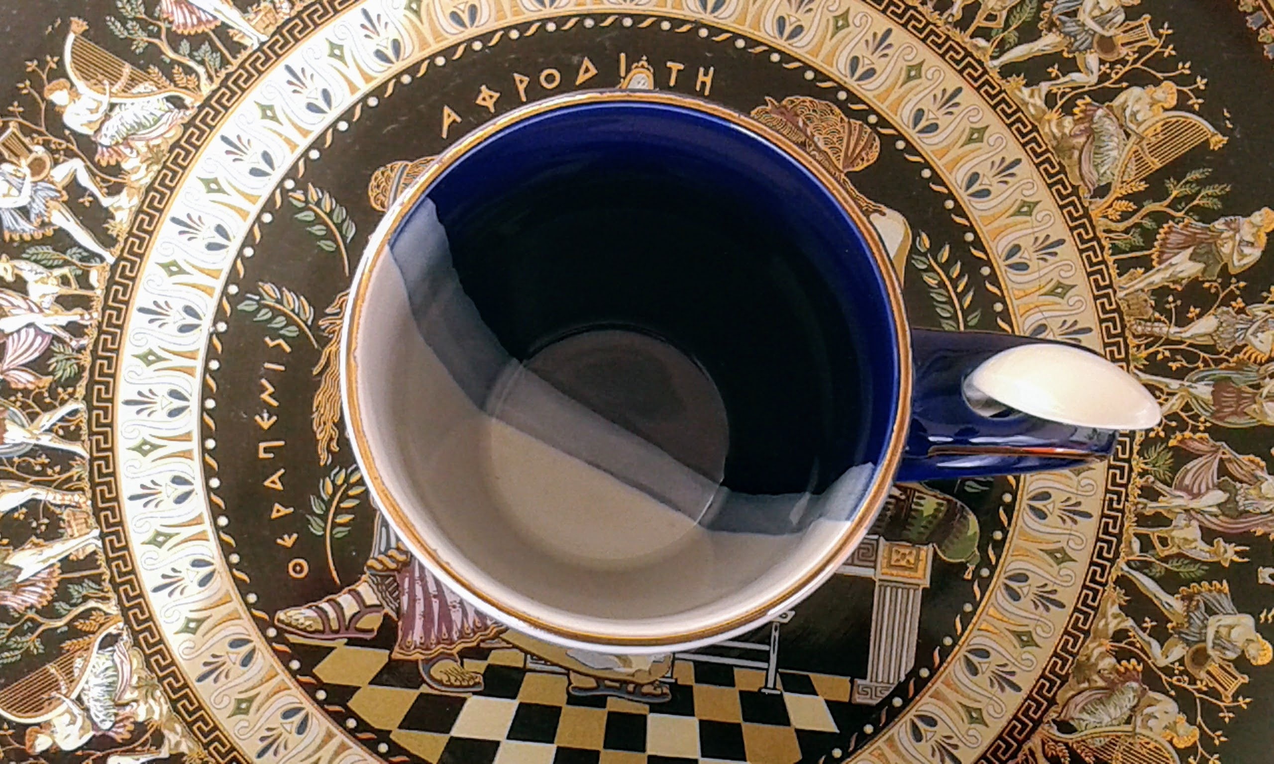 Ancient Greek Olympic Games Ceramic Mug, 24kt Gold, Porcelain Spoon - Etsy