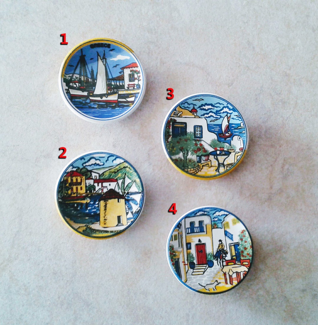 Greek Islands Ceramic Magnets: Kitchen Fridge Decor - Etsy