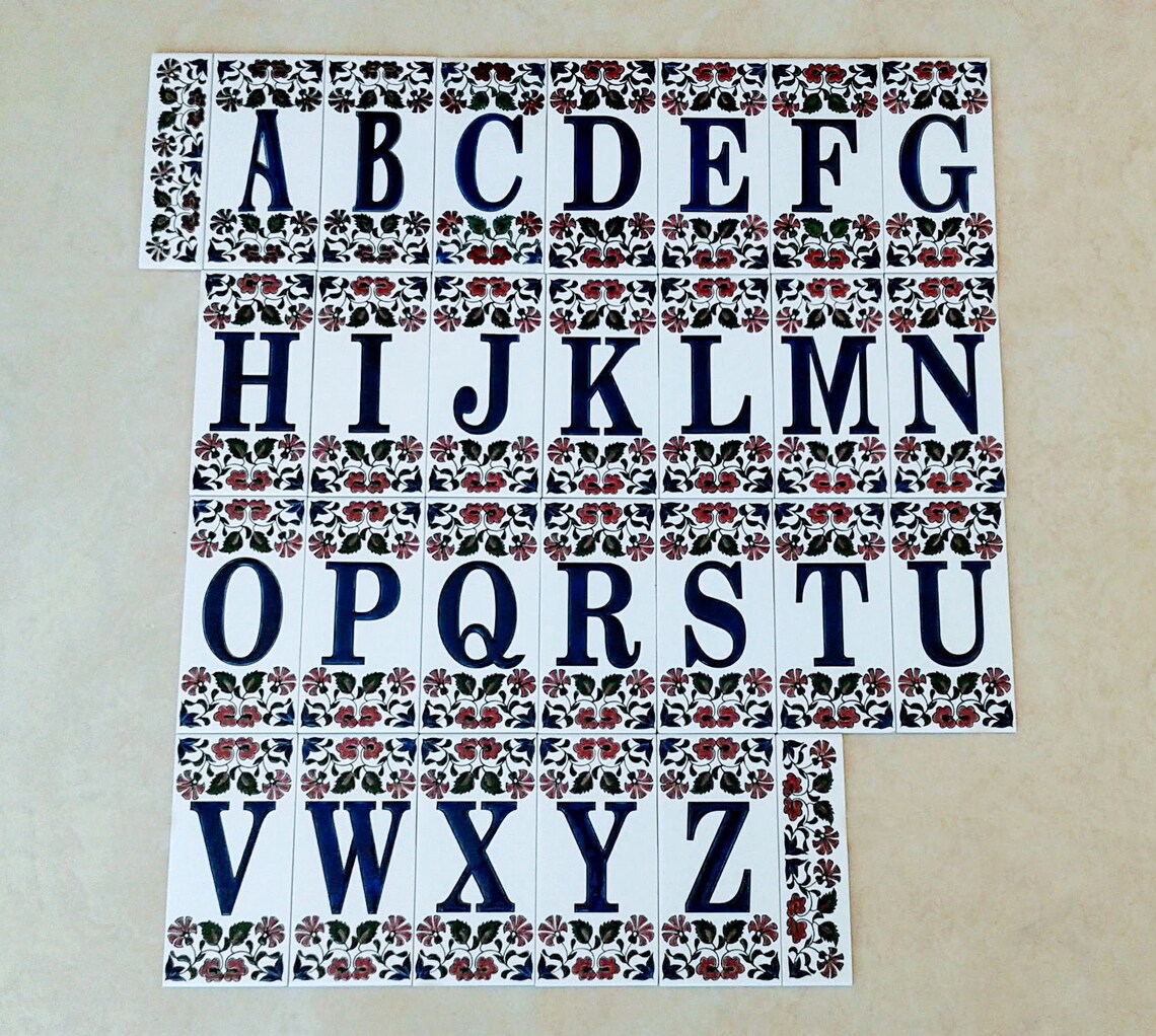 House Numbers / Letters Ceramic Art Tiles Handmade Hand | Etsy