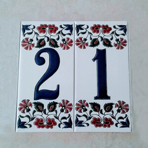 House Numbers / Letters Ceramic Art Tiles, Handmade, Hand Painted in ...