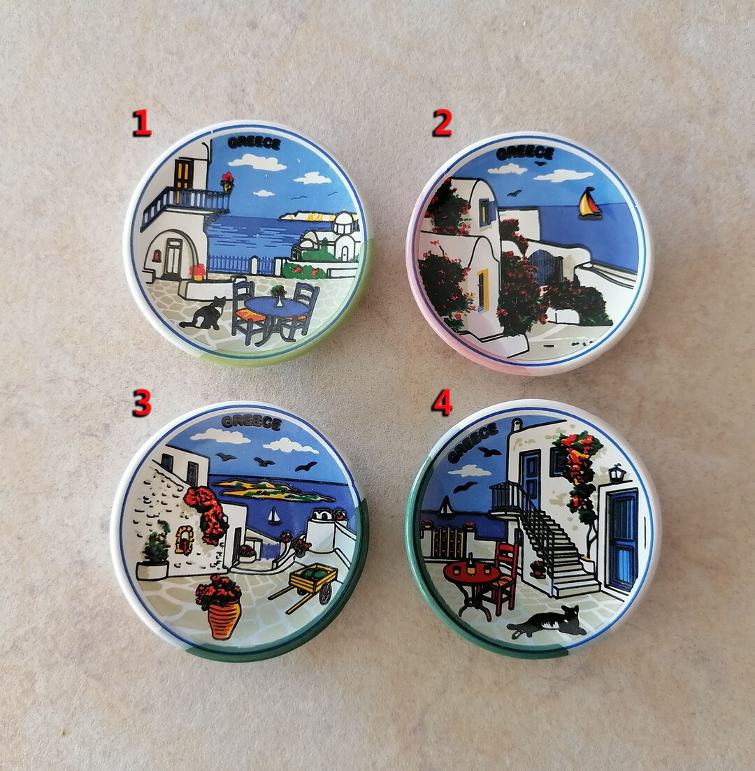 Greek Islands Ceramic Magnets: Kitchen Fridge Decor - Etsy