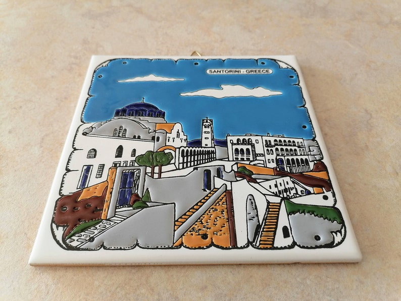 Ceramic Art Tile, Greek Handmade, Hand Painted in Relief Wall Hanging ...