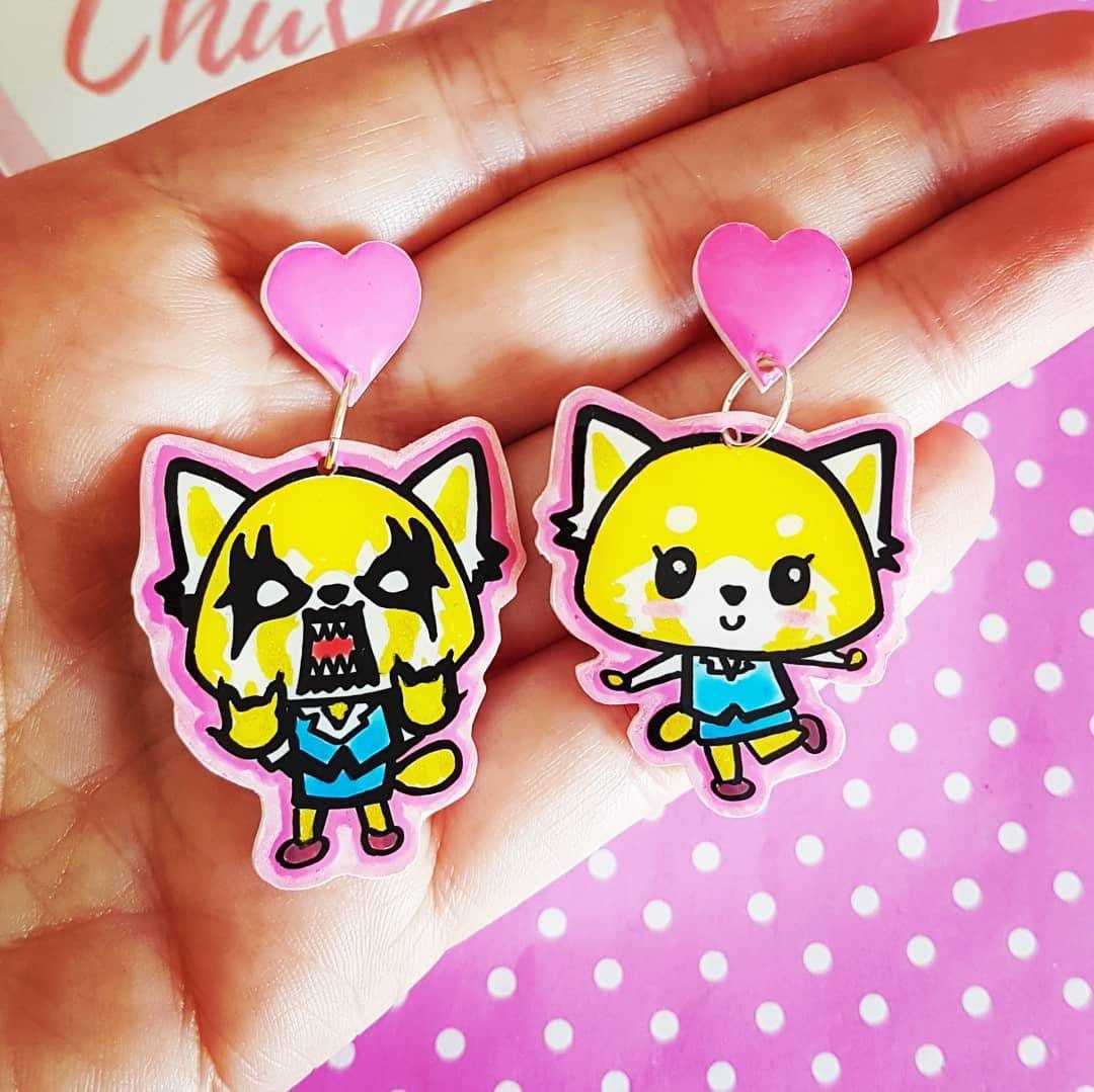 Aggretsuko Aggressive Retsuco Earrings. Halloween. Kawaii. - Etsy